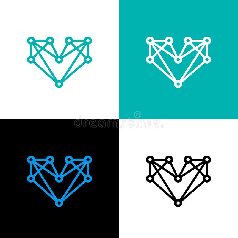 Digital Heart Logo Design Template Elements, Technology Concept ...