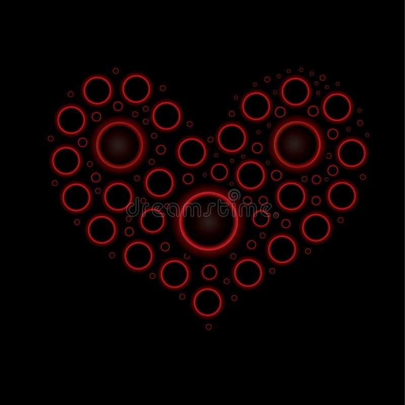 Digital Heart. Vector Illustration Stock Vector - Illustration of neon ...