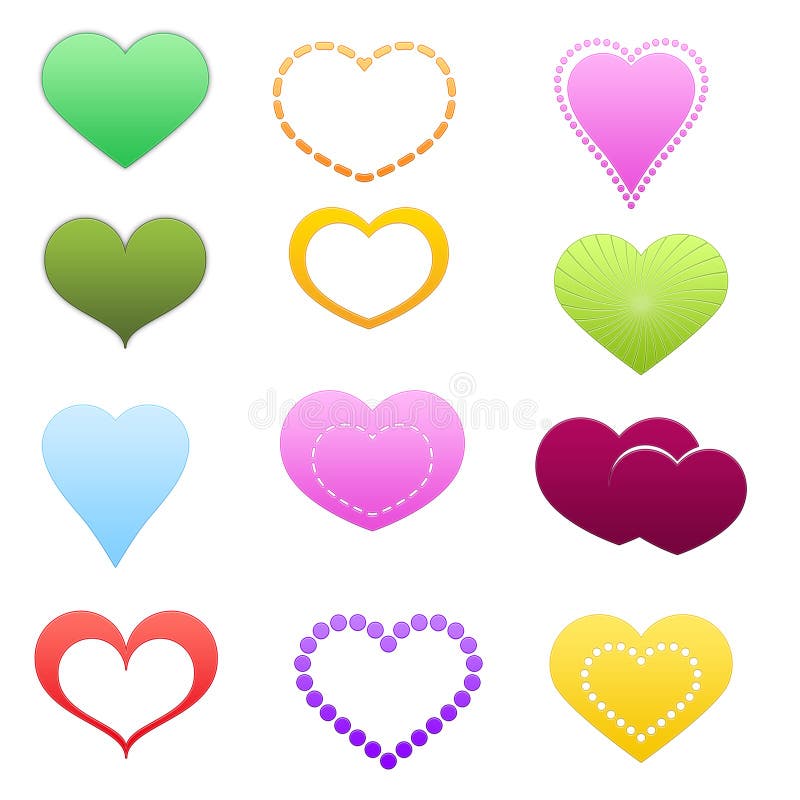 Digital Hearts and Colors Paper for Decorations Stock Illustration ...
