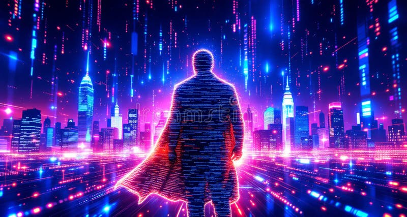 Digital Hero, Abstract Digital Background Stock Illustration ...