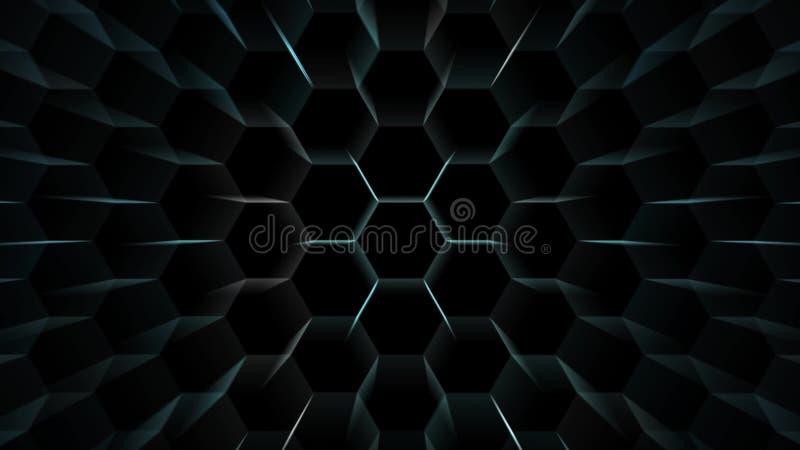 Digital Hexagon Dimension Moving Wire Protection Light Burst on Black ...