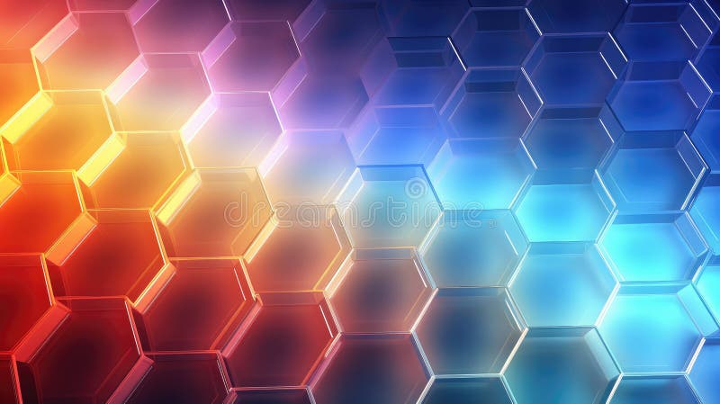 Digital Hexagon Grid Network Stock Illustration - Illustration of ...