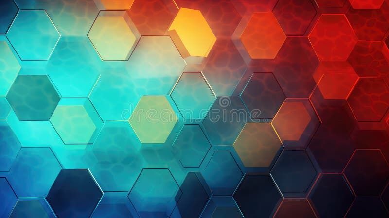 Digital Hexagon Grid Network Stock Illustration - Illustration of ...