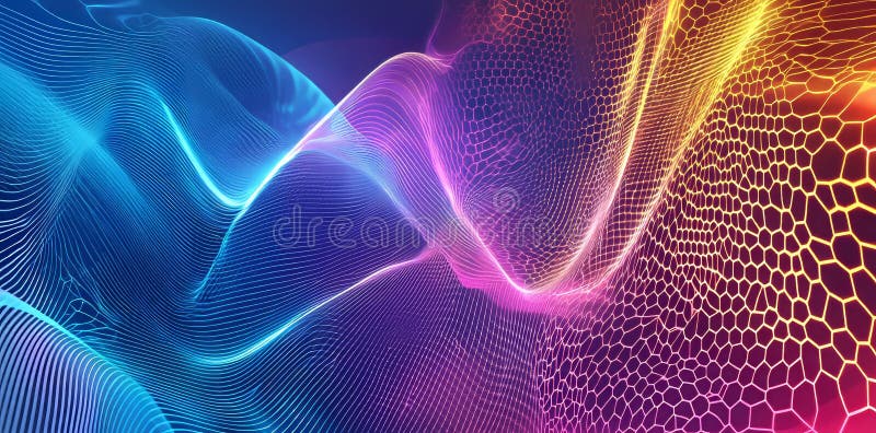 Digital Hi Tech Background with Dark Purple Hexagonal Pattern. Modern ...