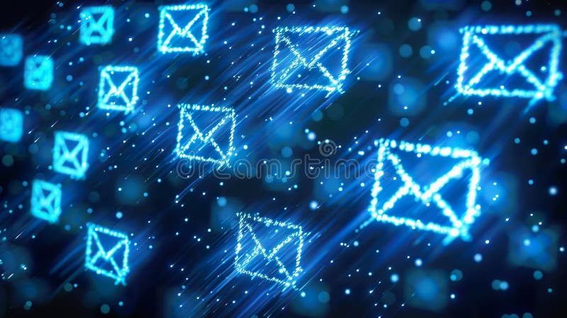 Digital High Speed Email Systems in Virtual Network Stock Photo - Image ...