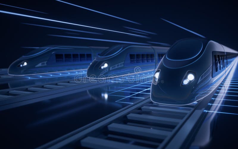 Digital High Speed Railway Bullet Train, 3d Rendering Stock ...