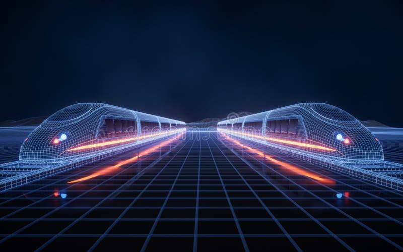 Digital High Speed Railway Bullet Train, 3d Rendering Stock ...