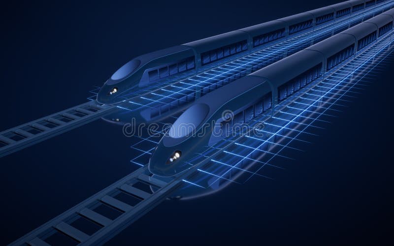 Digital High Speed Railway Bullet Train, 3d Rendering Stock ...