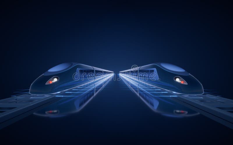 Digital High Speed Railway Bullet Train, 3d Rendering Stock ...