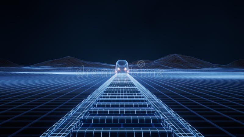 Digital High Speed Railway Bullet Train, 3d Rendering Stock Video ...