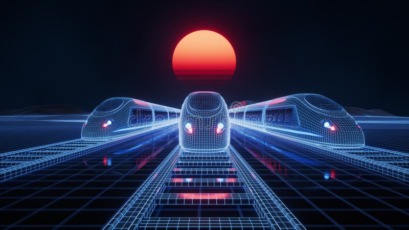 Digital High Speed Railway Bullet Train, 3d Rendering Stock Footage ...