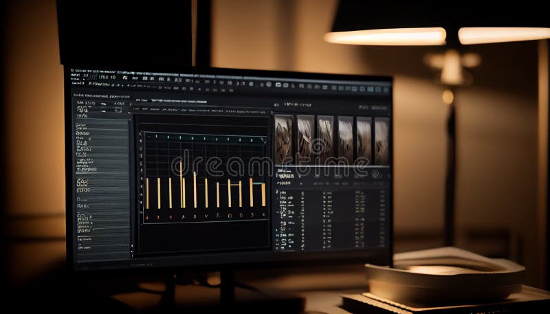 Digital High Tech Graph Background Stock Illustration - Illustration of ...