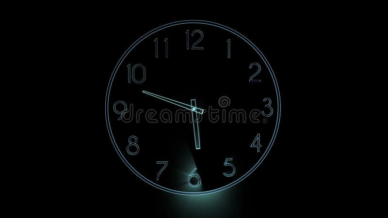 Digital Hologram of a Clock with Ray Light that Shows Passing Time ...