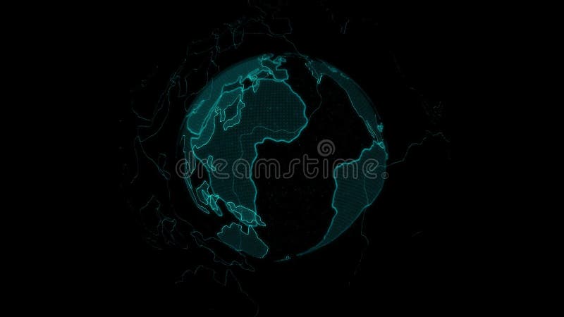 Digital Hologram of the Earth White Color Rotates. 3D Render Stock ...