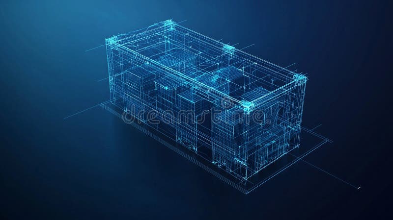 Digital Holographic Design of a High-Tech Prototype. Stock Illustration ...