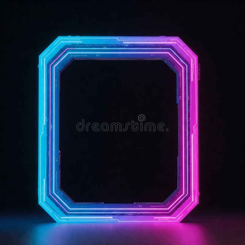 Sci-Fi Cyber Frame Design stock illustration. Illustration of tech ...