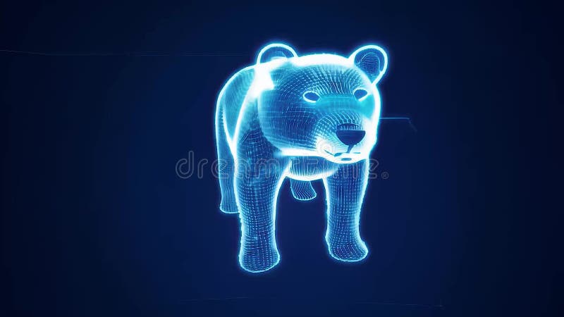 Digital Holographic Projection Revealing Rotating Bear Model ...