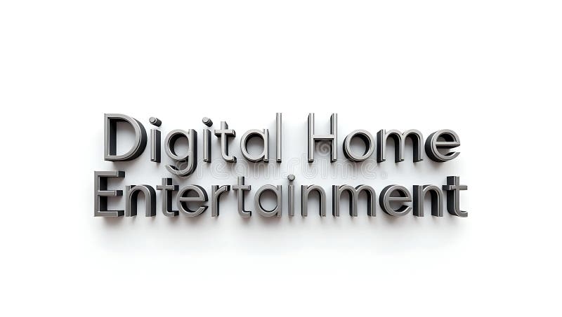 Digital Home Entertainment Text Arranged on a Plain Background for ...