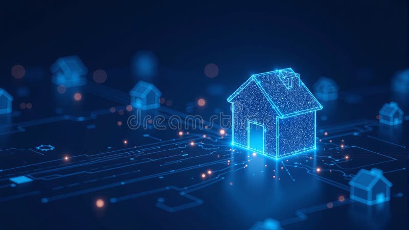 Digital Home Network with Connected Devices Stock Illustration ...