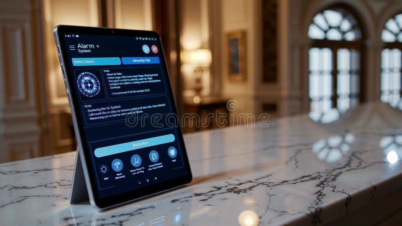 Digital Home Security Monitoring System Stock Video - Video of table ...