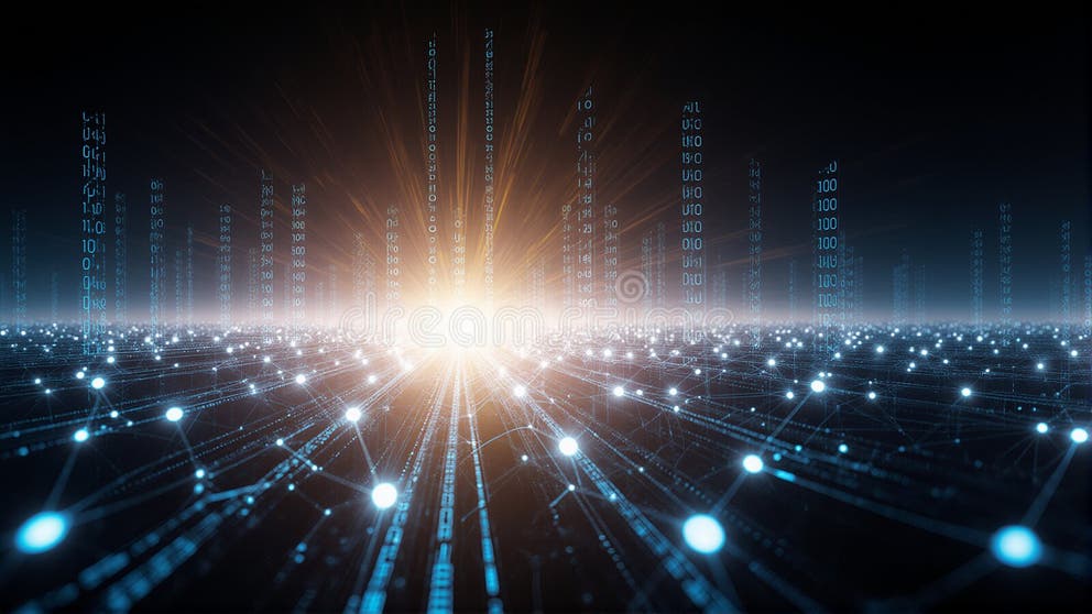 Digital Horizon: the Future of Connectivity Stock Illustration ...