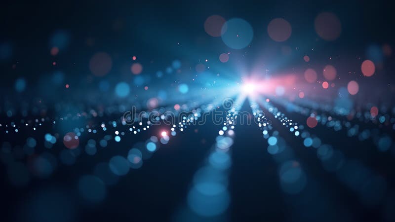 Digital Horizon, Illuminating Data Convergence Stock Illustration ...