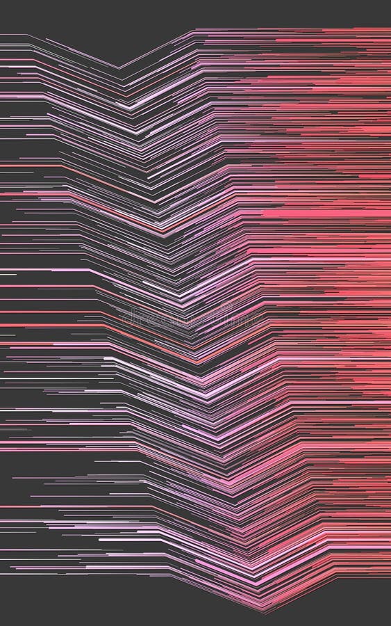 Digital Horizontal Red and Pink Lines Abstract Background. 3d Rendering ...