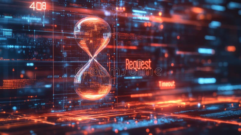 A Digital Hourglass Symbolizes the Expiration of Time, Indicating a 408 ...