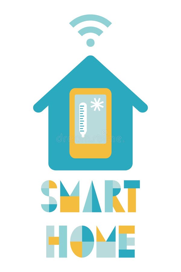 Digital House Climate Control System Concept. Smart Home with ...