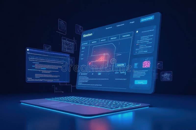 Digital Hub Interface Evolution Stock Illustration - Illustration of ...