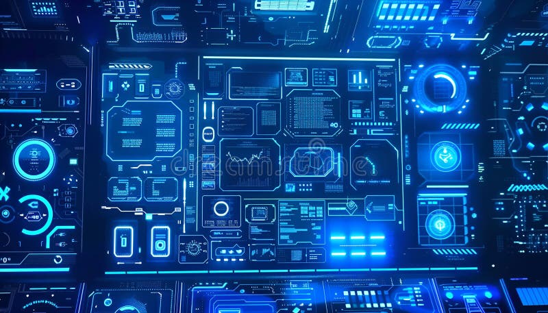 The Digital Hud is a Blue Futuristic Computer Interface that Can Be ...