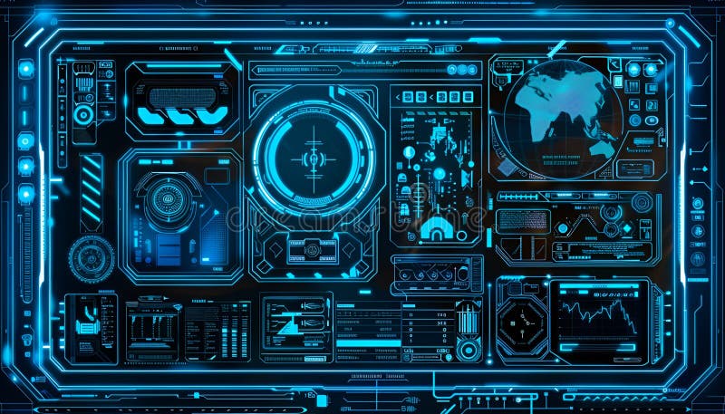 The Digital Hud is a Blue Futuristic Computer Interface that Can Be ...