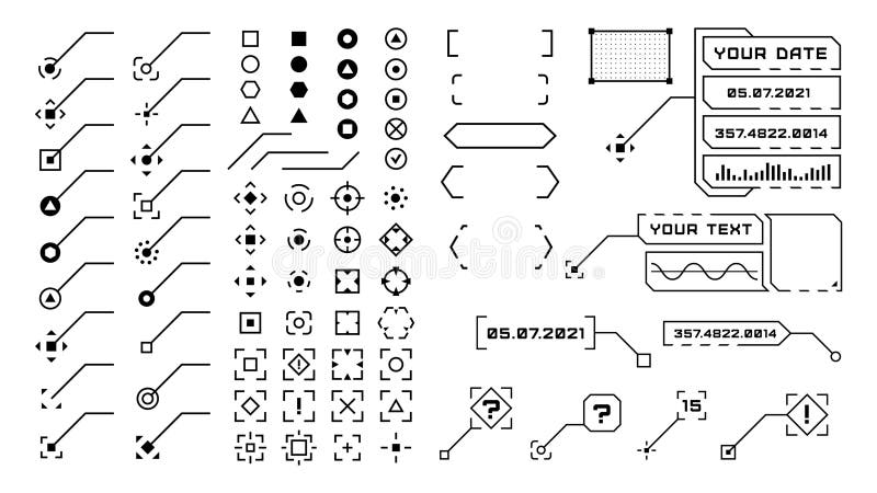 Digital Hud Elements, Technology Bars and Icons, Brackets and Targets ...