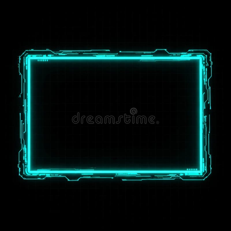 Digital HUD Frame with Soft Glow Stock Illustration - Illustration of ...