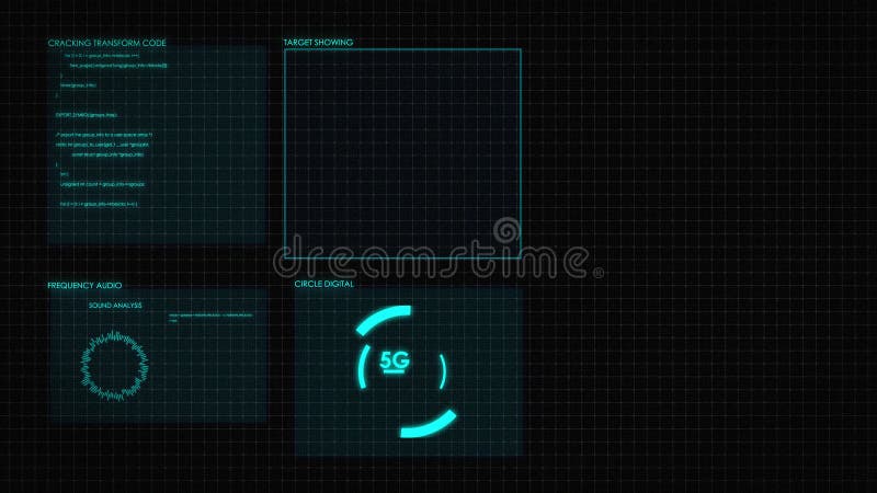 Digital HUD Graphic of Screen 3D. Futuristic User Interface Glow GUI ...