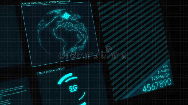 Digital HUD Graphic of Screen 2D. Futuristic User Interface Glow GUI ...