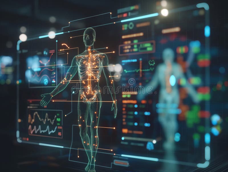 Digital Human Anatomy Interface Stock Photo - Image of science, anatomy ...