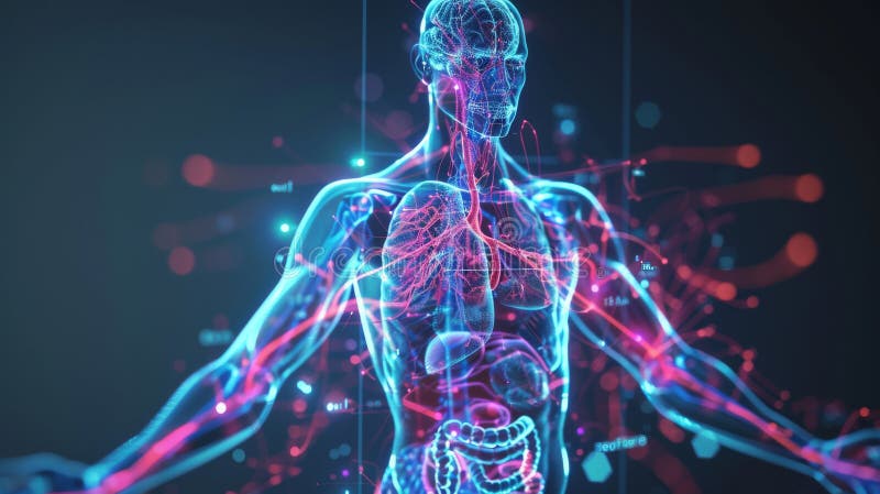 Digital Human Anatomy Visualization Stock Illustration - Illustration ...