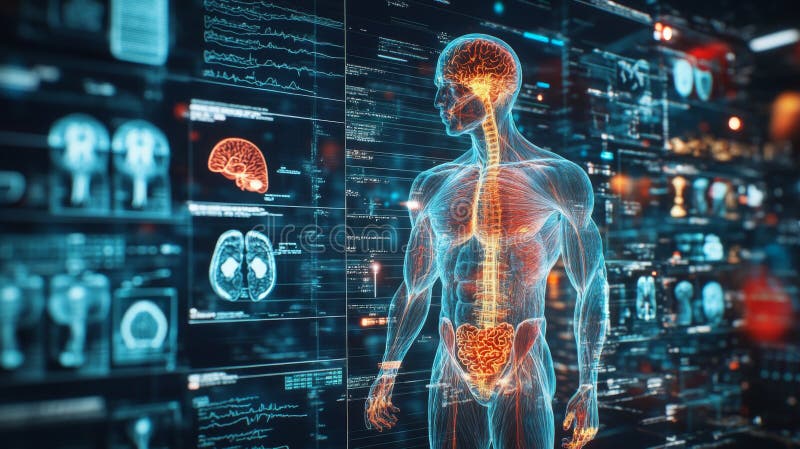 Digital Human Anatomy Visualization with Intricate Details Stock ...