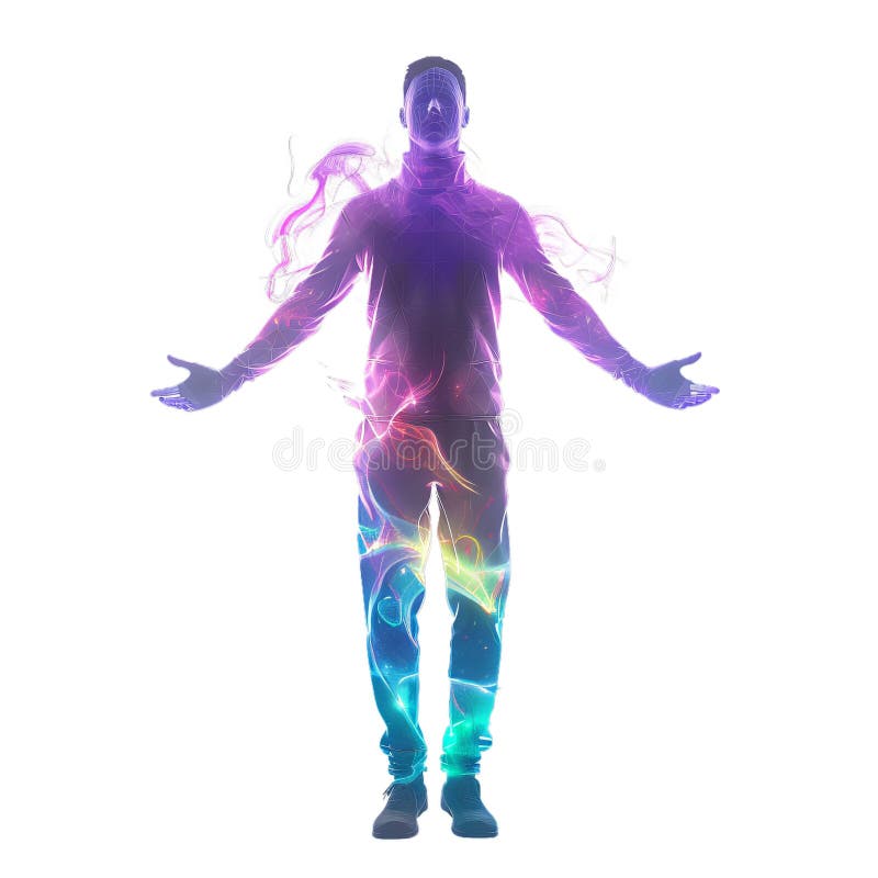 Digital Human Body Energy Flow Visualization Stock Photo - Illustration ...