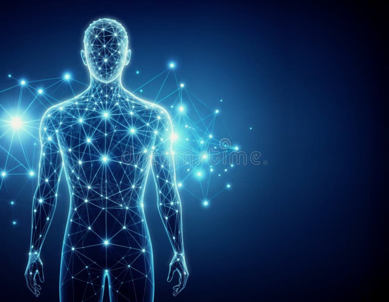 Digital Human Body Mesh Connecting Dots and Lines Artificial ...