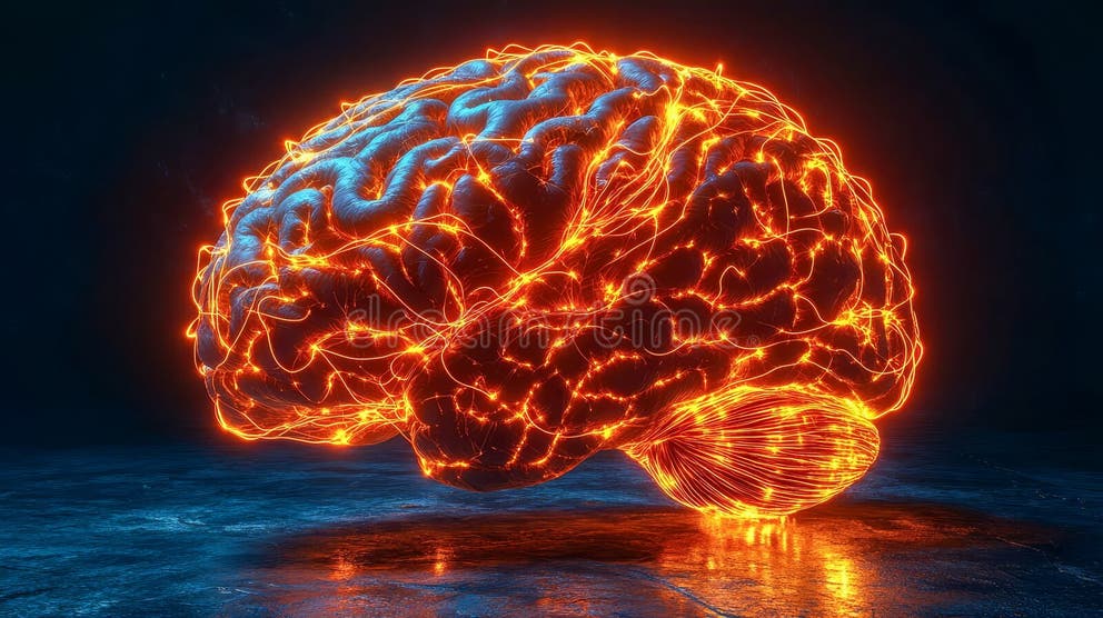 Digital Human Brain with Electric Currents and Glowing Energy from ...