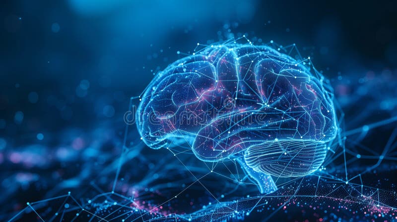 A Digital Human Brain with Glowing Neural Connections. Perfect for ...