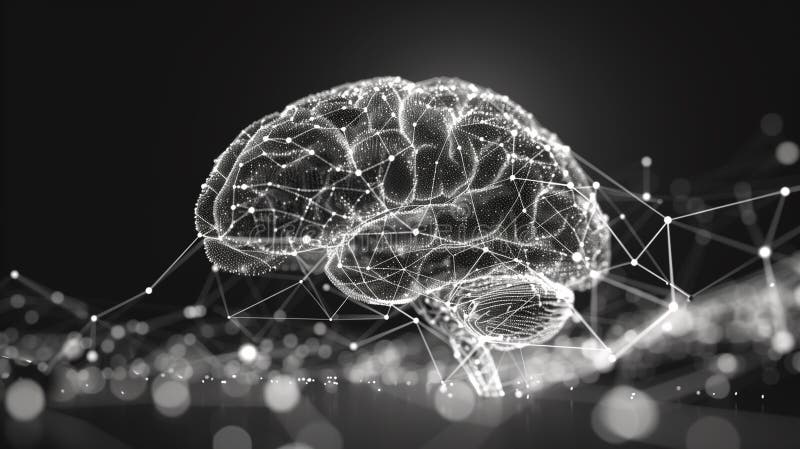 A Digital Human Brain with Glowing Neural Connections. Perfect for ...