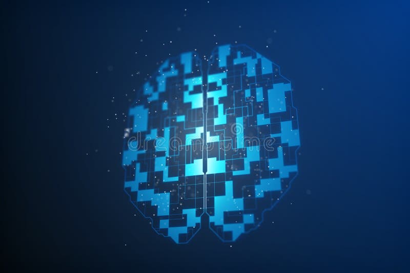 Digital human brain stock illustration. Illustration of exit - 120244179