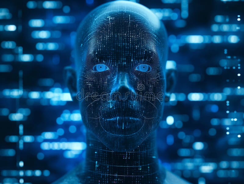 Digital Human Concept in Cyber Network Space Stock Image - Image of ...
