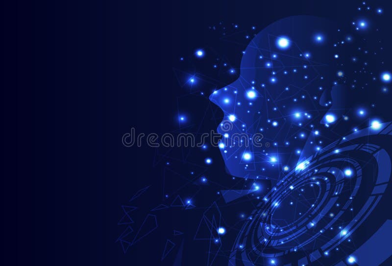 Digital Human Creativity, Artificial Intelligence Triangle Parti Stock ...