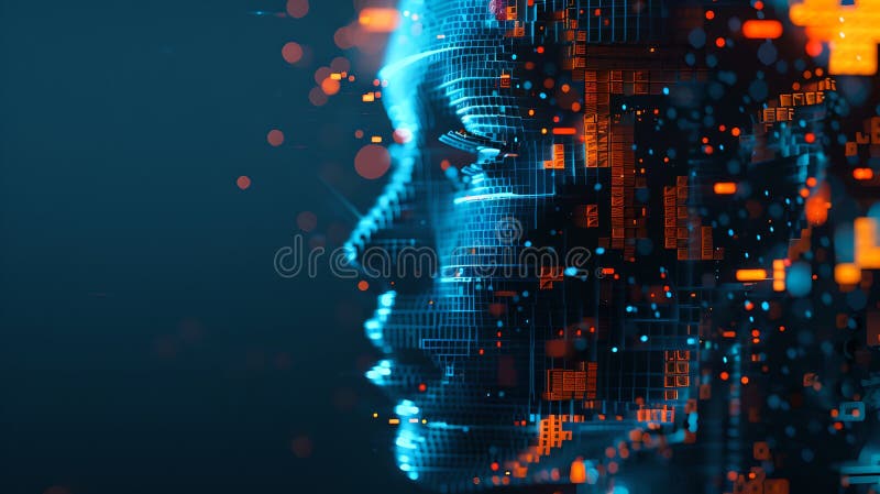 Digital Human Face Concept Illustrating Artificial Intelligence ...