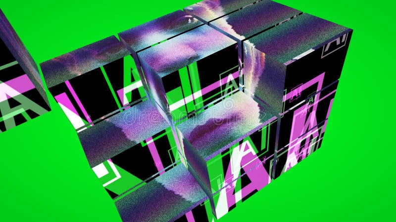 Digital Human Face on Cube Artificial Intelligence Concept Stock ...