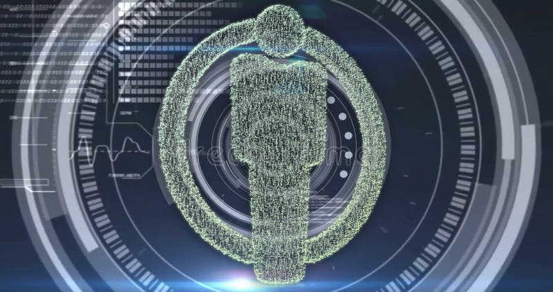 Digital Human Figure and Data Processing Image Over Futuristic ...